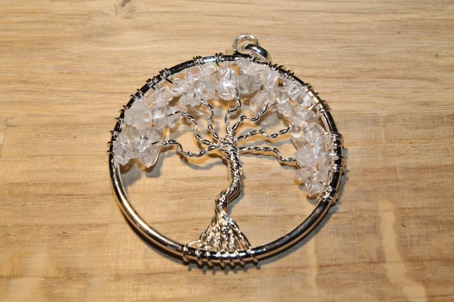 ANHÄNGER BAUM DES Lebens Bergkristall Nickelfrei Edelsteine versilbert NEU OVP EUR 4,90 ...